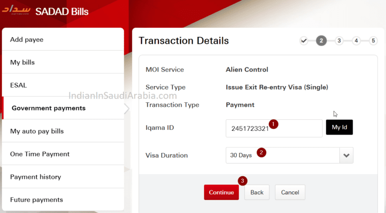 How To Pay Exit Re Entry Fees Online - Indian In Saudi Arabia